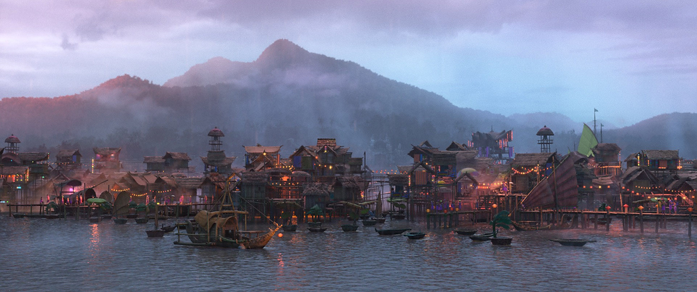 3 Cities inspired scene in Modern Disney animations