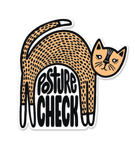 Posture Check Kitty Sticker | jennasdoodles