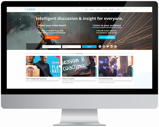 Qutee Desktop Site | UXRichardson