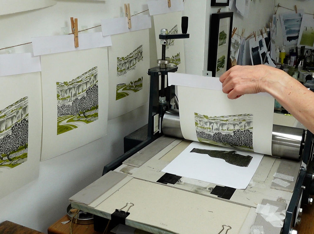 Printing a linocut print with an etching press - Printing problems (And ...