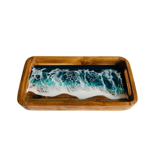 Rectangular Ocean Wave Tray | Indigo & August