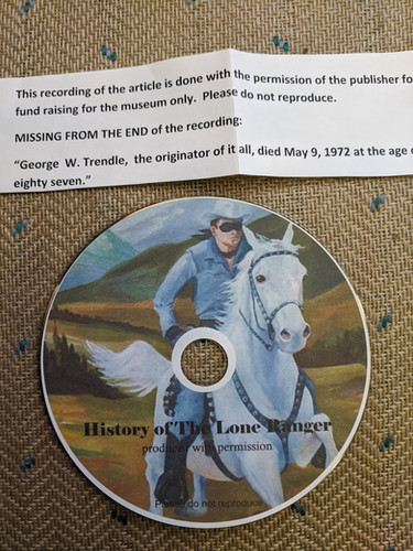 History of the Lone Ranger CD | Wabash County Museum