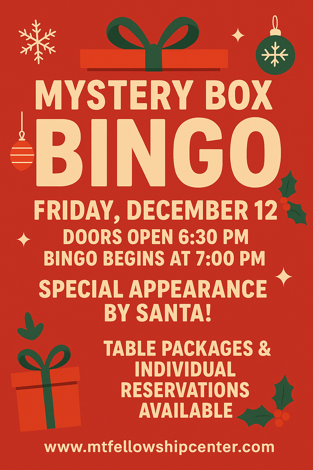 Mystery Box Bingo - Reservations | mfcenter
