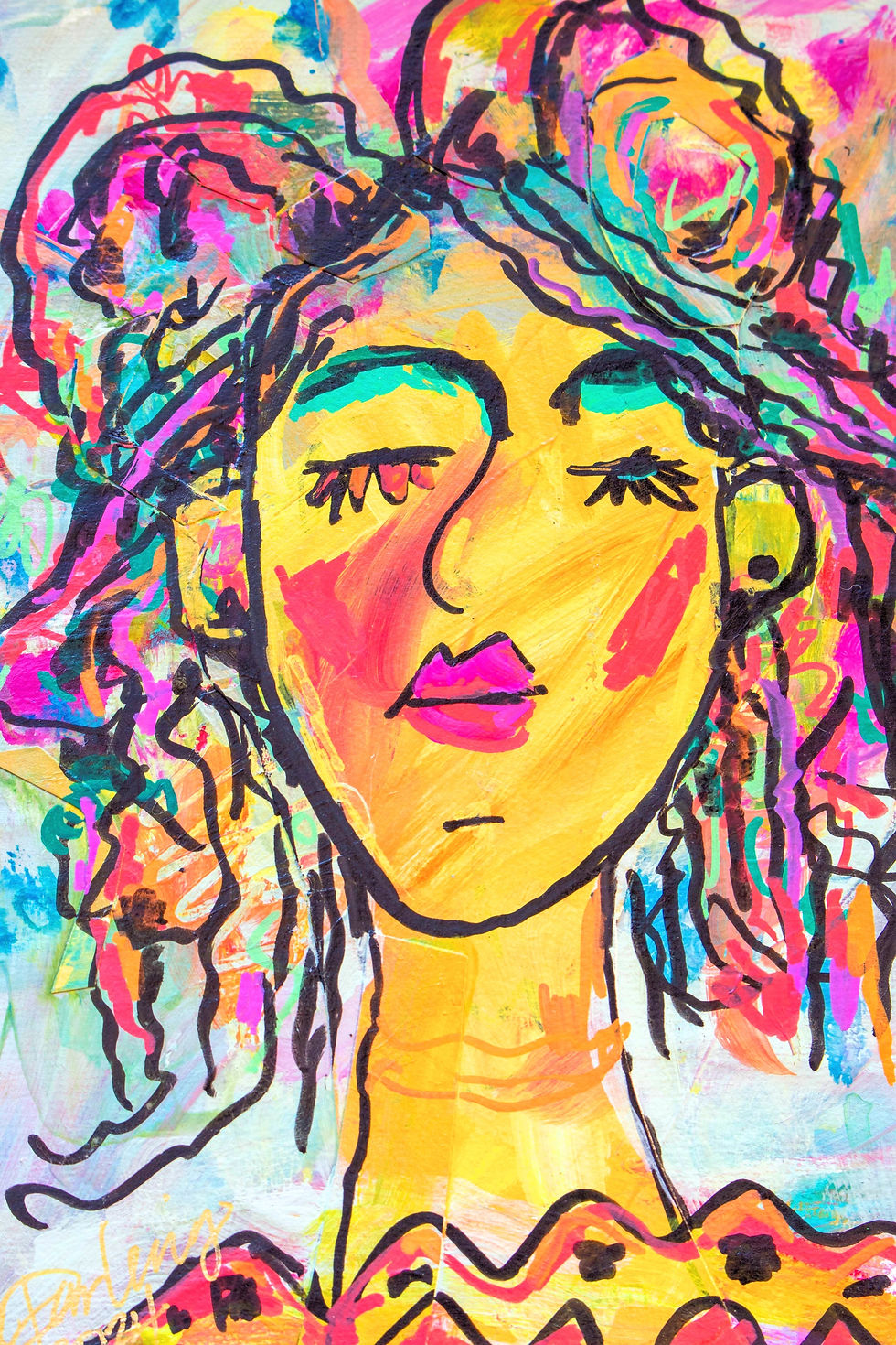 Mama Cool Mixed Media Acrylic Artwork on Mixed Media Paper Original ...