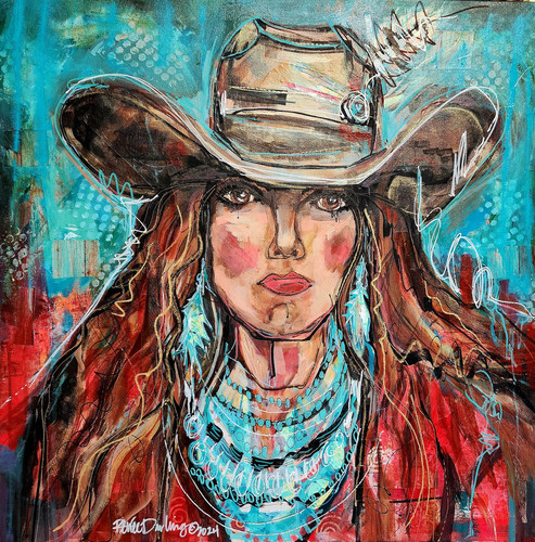 DREAMCATCHER Cowgirl Western Reproduction Paper Print Art Wall Decor ...