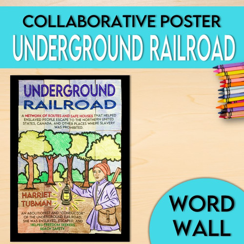 Underground Railroad Harriet Tubman Collaborative Poster Word Wall ...