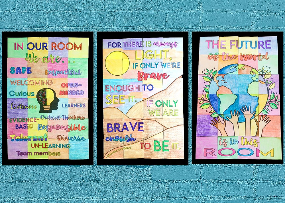 3 Easy to Print and Assemble Collaborative Posters for Back to School