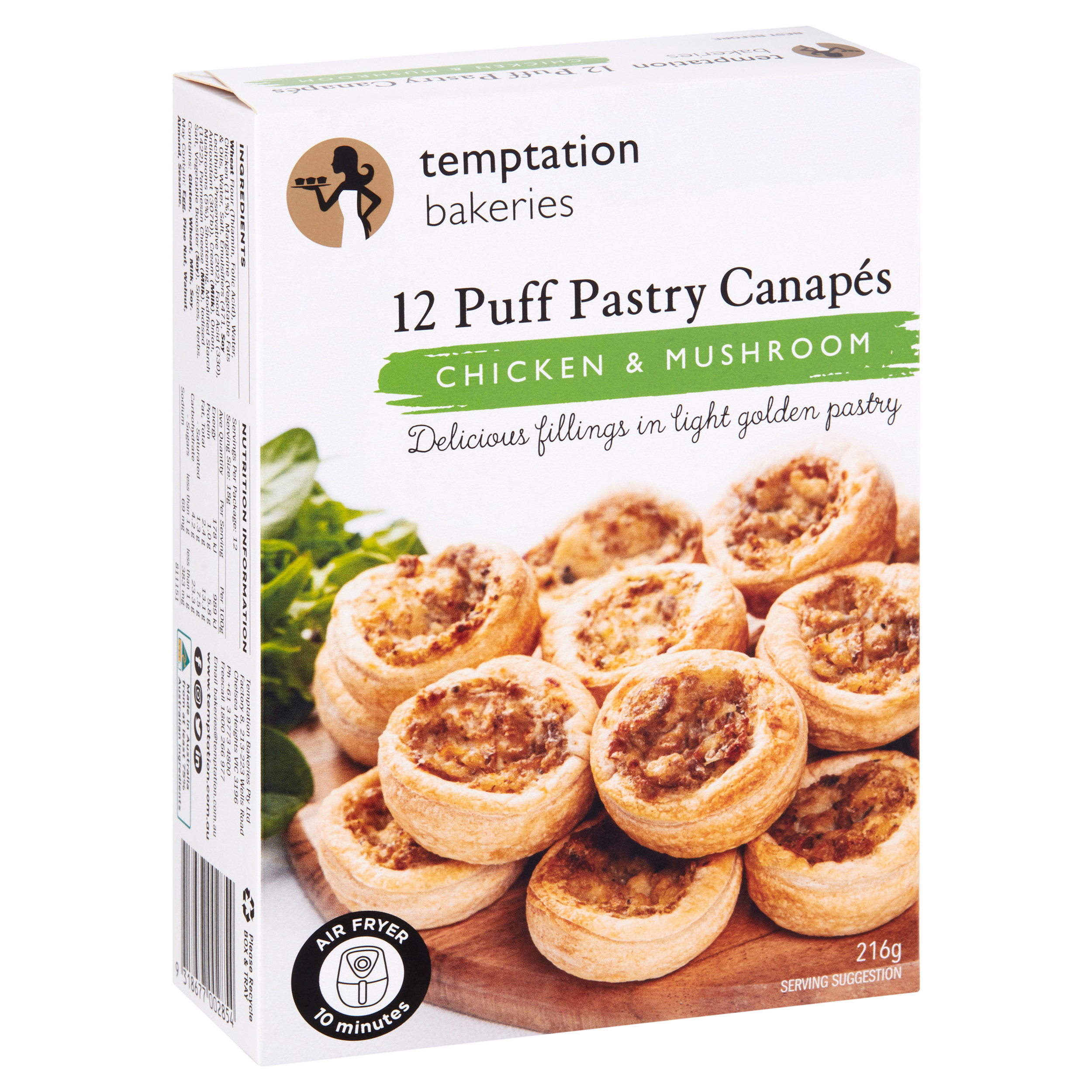 12 Canapés Chicken & Mushroom | Temptation Bakeries