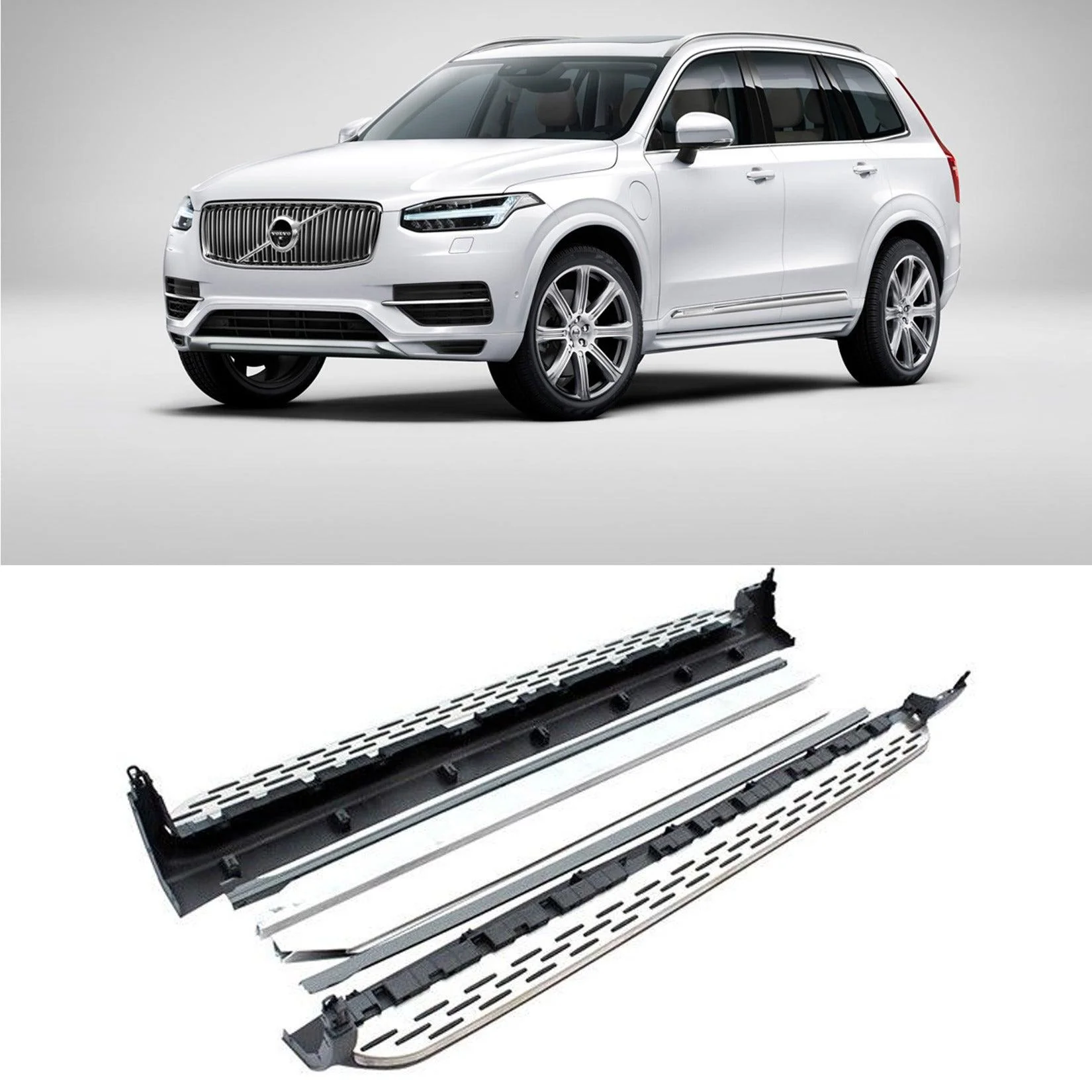 RUNNING BOARDS SIDE STEPS VOLVO XC90 SPA (2015-UP) BRILLIANT BLACK ...