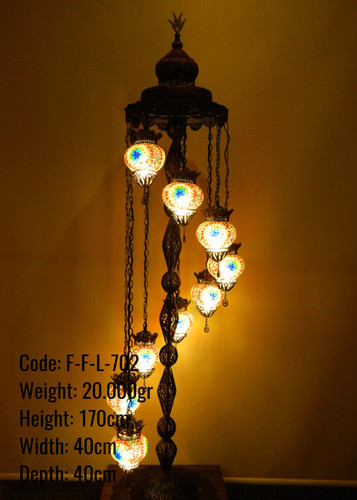 MOSAIC FILIGREE FLOOR LAMP, 9 LAMPS | GrandBazaar Shopping