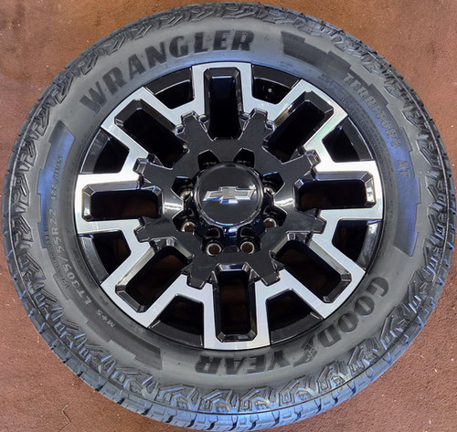 4 New Oem GM 22" Black Machined Silverado Sierra 2500 3500 Wheels Tires ...