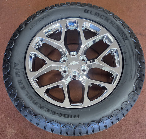 4 New Chrome 20" Snowflake Chevy GMC 1500 Wheels Tires | THE WHEEL GUY LLC