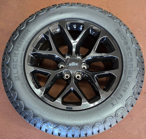 4 New Black 20" Snowflake Chevy GMC 1500 Wheels Tires | THE WHEEL GUY LLC
