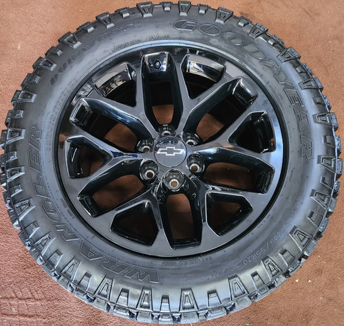 4 New Black 20" Snowflake Chevy GMC 1500 Wheels Tires | THE WHEEL GUY LLC