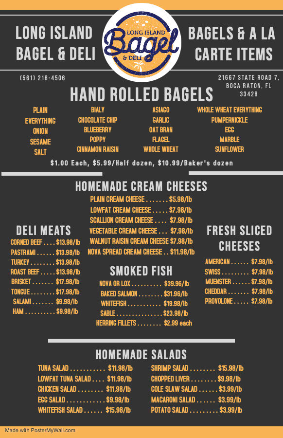 MENU | Long Island Bagel