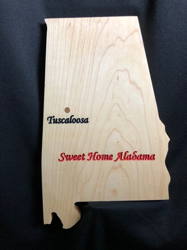Alabama State Shaped Wooden Cutting Board | Ron's Creations