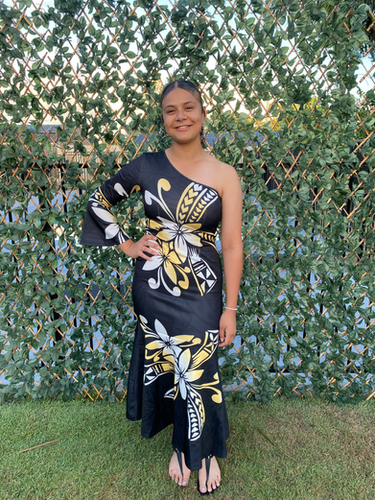 Nia One Sleeve Mermaid Dress - Black | Elei Island Apparel