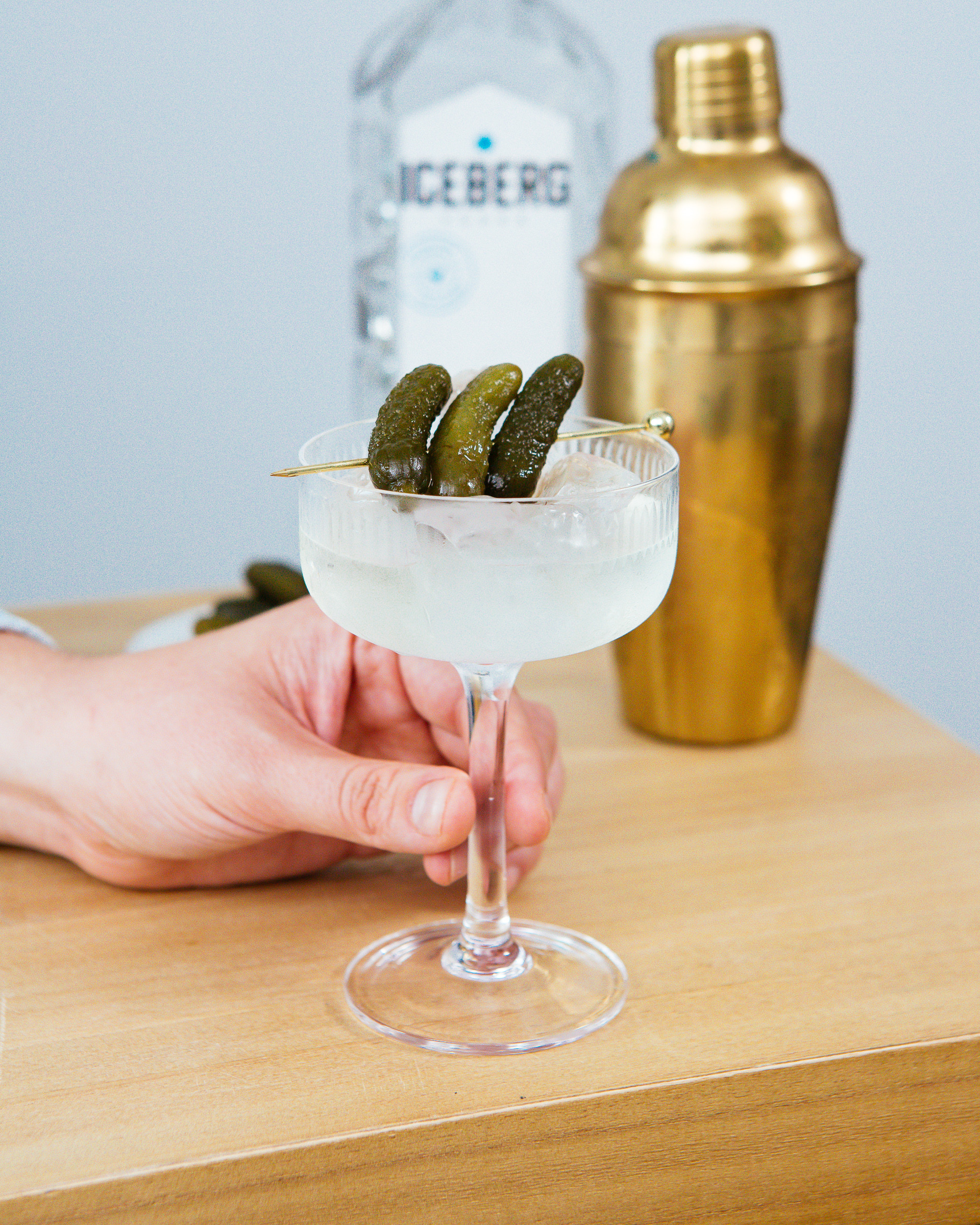 Pickle Vodka Martini on the Rocks