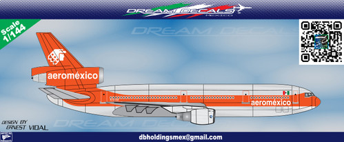 DC-10 AEROMEXICO 80's | dreamdecalsmex.com