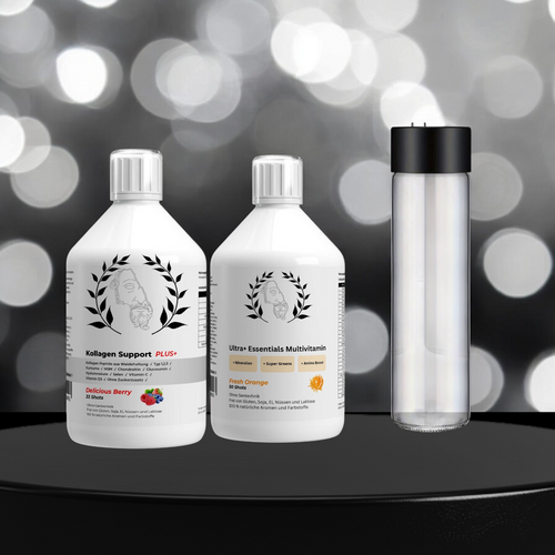 Vital Glow Elixier Set & 400ml Trink Flasche Ohne Strohhalm | Zeoss