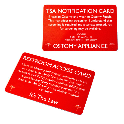 Ostomy and Restroom Access Card - Credit Card Size - Plastic ...