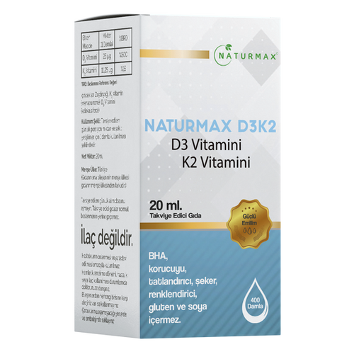 Naturmax D3K2 İçeren Takviye Edici Gıda | FARMAX BİYOTEKNOLOJİ