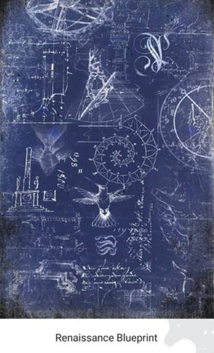 Renaissance Blueprint Roycycled Decoupage Paper | Gray Day Relics