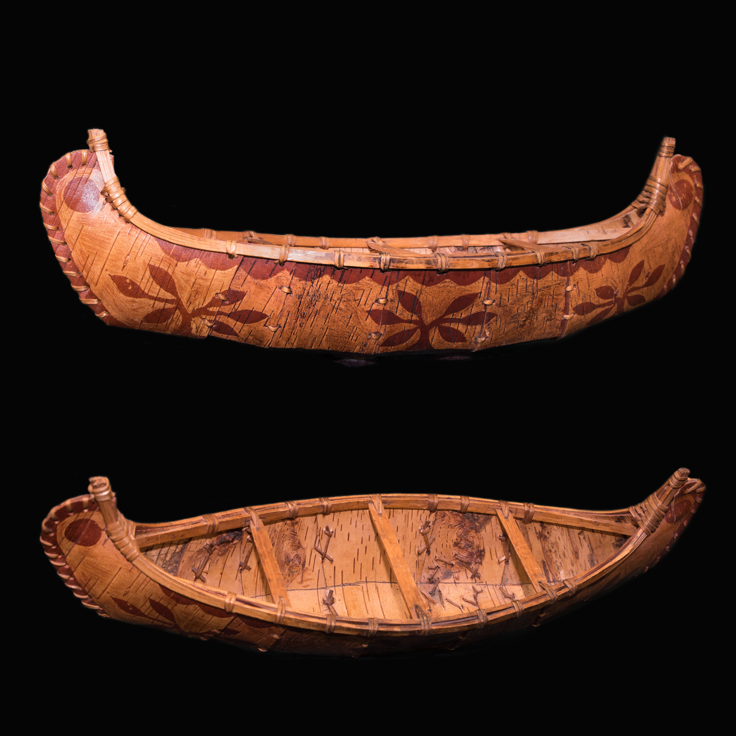 Vintage Birch Bark Cherokee Canoe