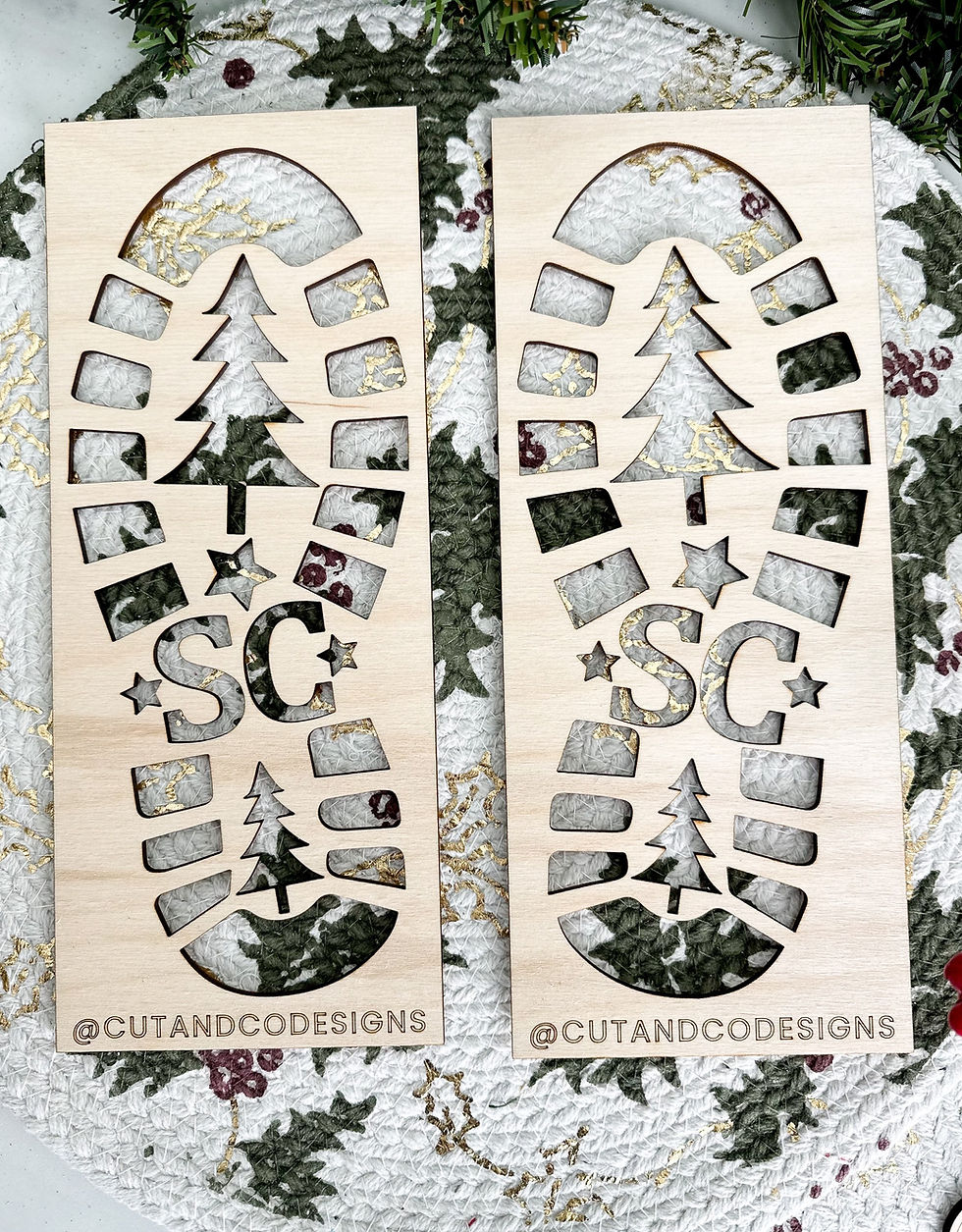 Santa Boot Print Reusable Stencil - Set of 2 | Cut + Co Designs