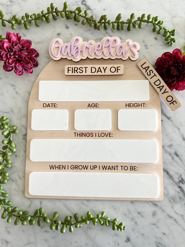 First / Last Day Personalized Interchangeable Sign | Cut + Co Designs