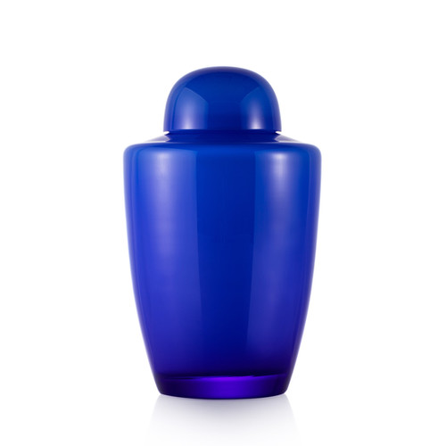 Classic Blue Matté Glass Cremation Urn | Elegant Handcrafted Memorial ...