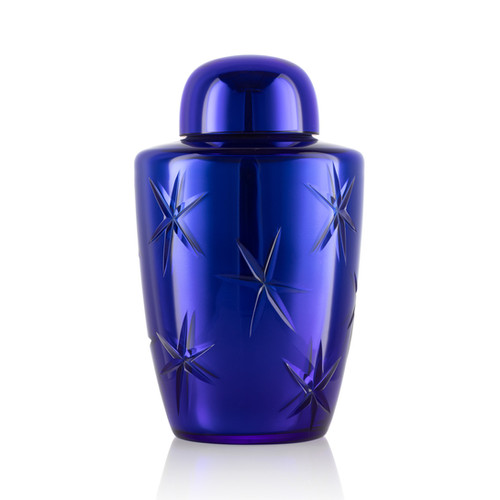 Classic Star Blue Hand Blown Glass Cremation Urn | Elegant Memorial ...