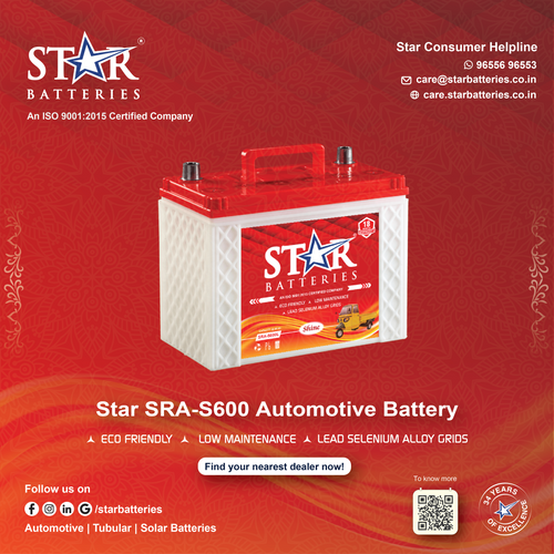 S600 - 60Ah Automotive Battery | Star Batteries