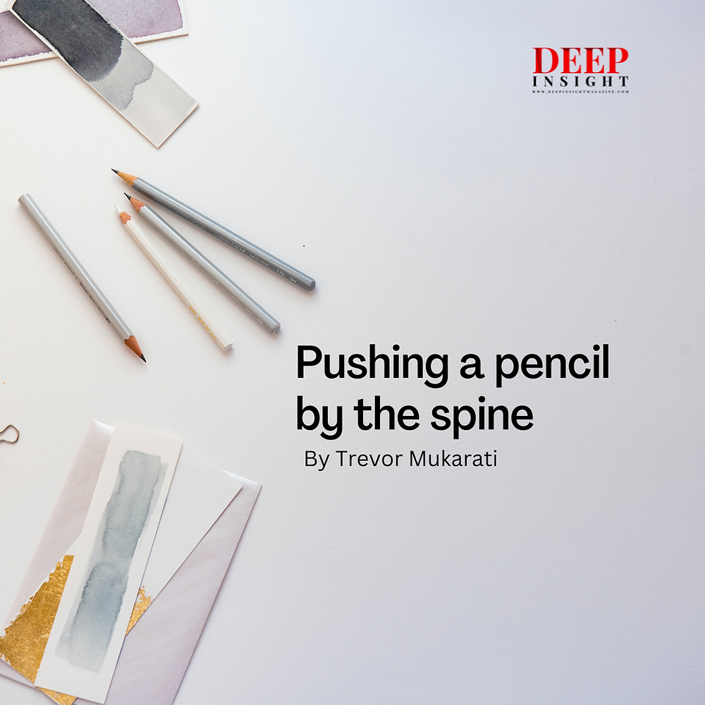 Pushing a pencil by the spine
