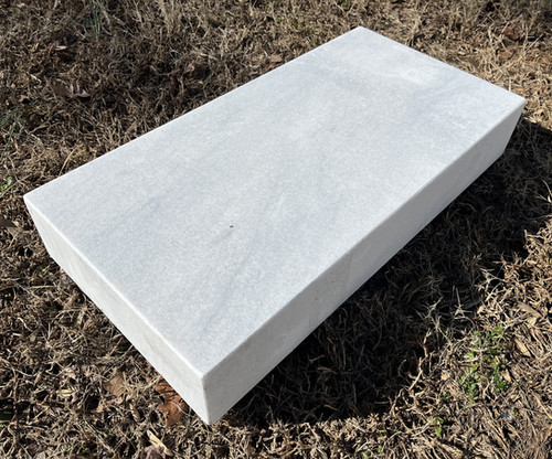 White Marble Memorial Flat Marker 2'x1'x4" with Design | upstatestone