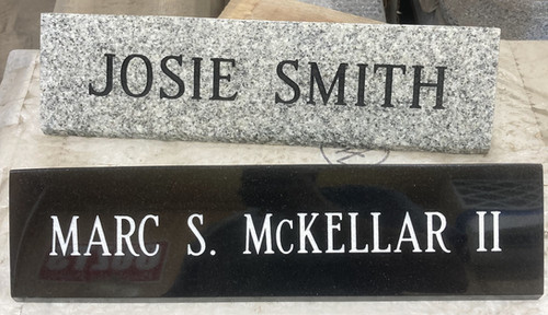 Granite Engraved Nameplate (Black or Gray) | upstatestone