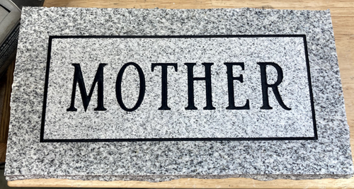 Custom Foot-stone 10x5x4" - Black or Gray | upstatestone