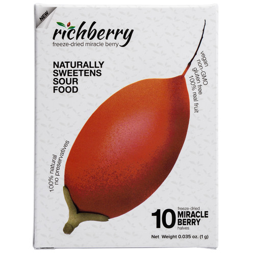 richberry - 10 premium freeze-dried miracle berry halves