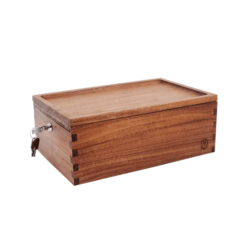 Marley Natural Lock Stash Box Black Walnut | Hush Goods