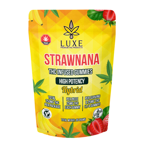 Strawnana THC-Infused Hybrid Gummies | Luxe