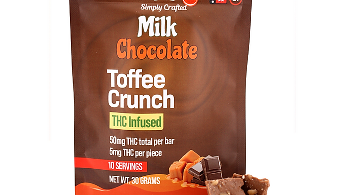 Milk Chocolate Toffee Crunch Bar | 50mg THC