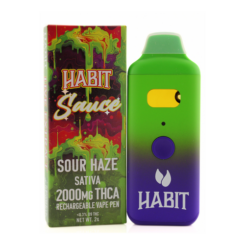 HABIT Sour Haze 2ml THCa Sauce Vape Pen Simply Crafted HABIT Sour Haze 2ml THCa Sauce Vape Pen Simply Crafted