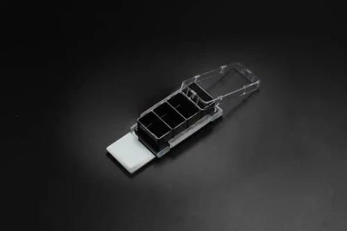 Cell Culture Chamber Slides, 4 well w/glass slide, Black, 2.13 cm2, 0.5 ...