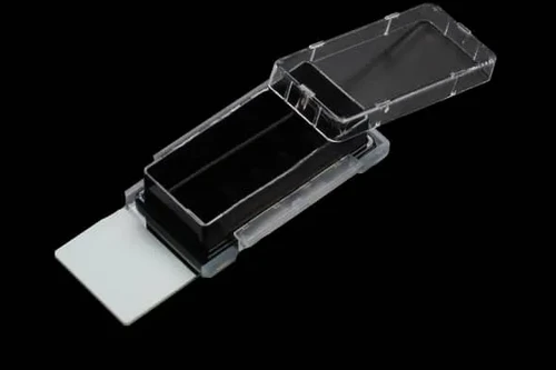 Cell Culture Chamber Slides, 1 well w/glass slide, Black, 9.40 cm2, 2.5 ...