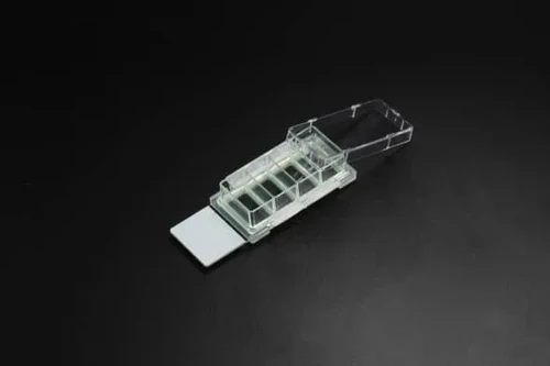 Cell Culture Chamber Slides, 4 well w/glass slide, Clear, 2.13 cm2, 0.5 ...