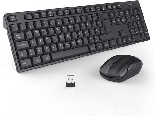 Wireless Keyboard and Mouse Set, 2.4G Wireless Keyboard Mouse with USB ...