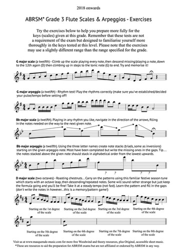 Flute Grade 3 (ABRSM*) Exercises/worksheet - taking it further ...