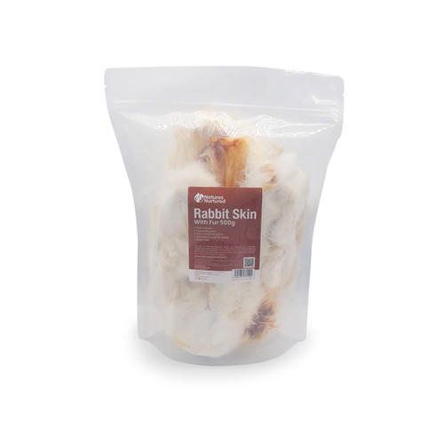 Rabbit Skin with Fur Cut 15-20cm 500g | Natures Nurtured