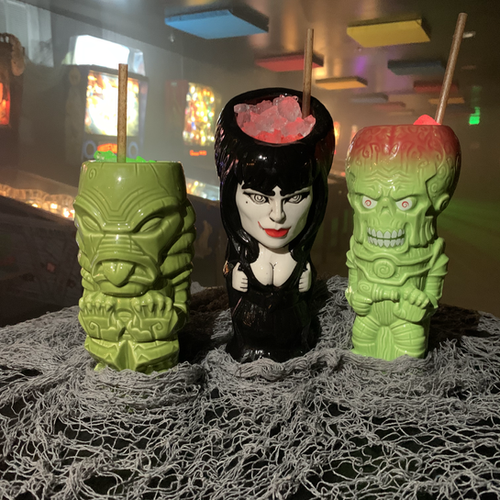 Pinball Themed Tiki Mugs | Quarters Arcade Bar