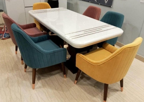 Buy Mytune Onyx 6 Seat Marble Top Dining Table - Get 30% OFF